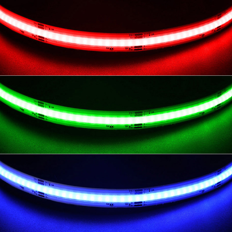 630 Chips Flexible COB RGB LED Strip 9W 10mm For Decoration