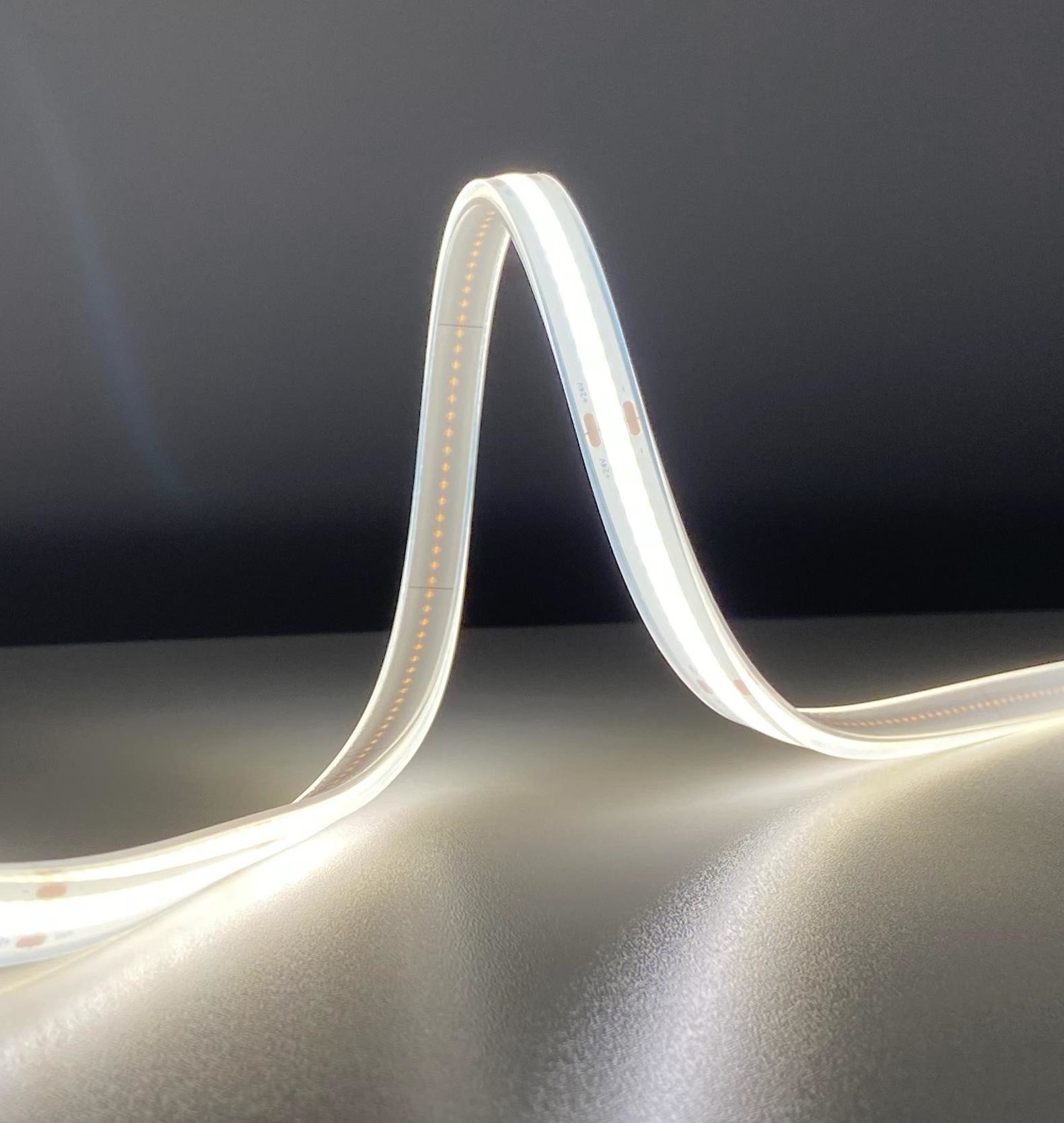 Silicon Extrusion Water Proof Flexible COB LED Strip Light 24V
